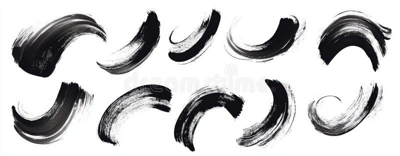 A Set of Squiggly Brush Strokes and Curly Lines, Hand-drawn in a Wave ...
