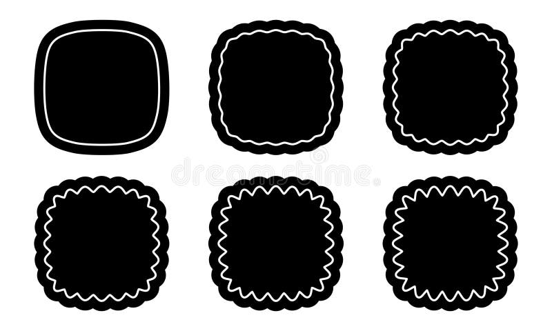 Set of Squircles or Squares Shapes with Wavy Rounded Borders and ...