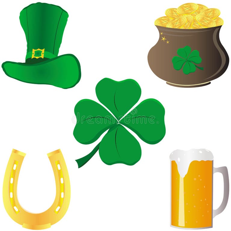 Set of St Patrick`s Day Elements Stock Vector - Illustration of ...
