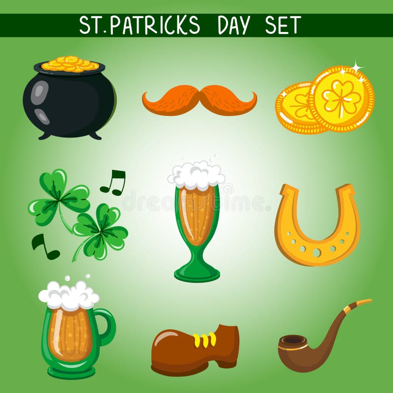 Set of St. Patrick s Day stock vector. Illustration of floral - 72808681