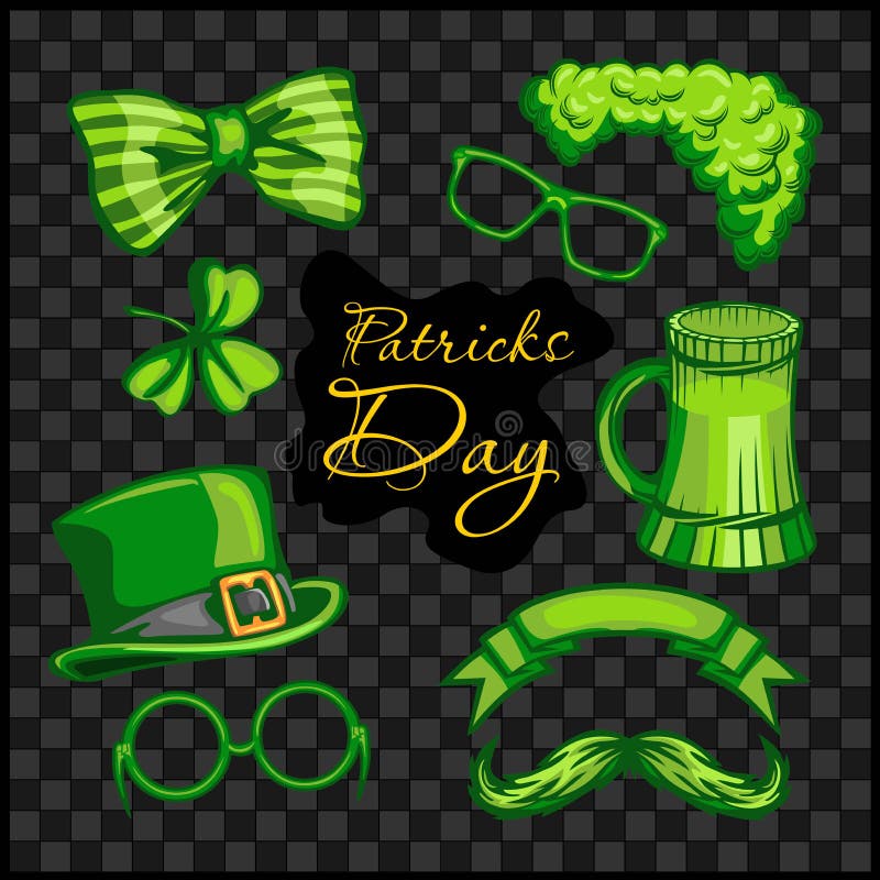 Set of St. Patricks Day - Elements, Objects, Icons Stock Vector - Illustration of decorative ...