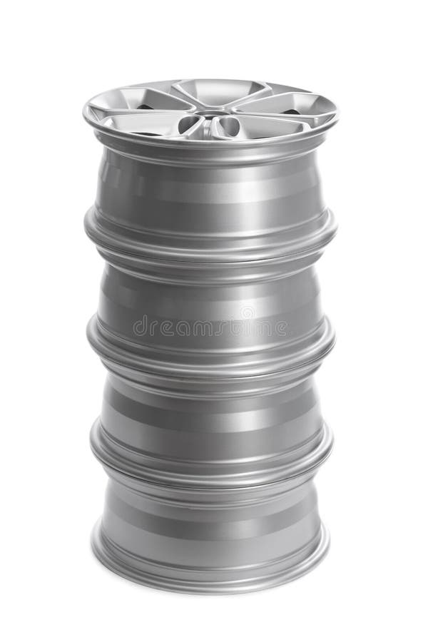 Set in a Stack of Steel Alloy Car Rims. Stock Photo - Image of luxury ...