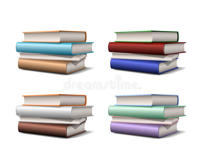 Set of Stacks of Colorful Books. Stock Vector - Illustration of beige ...