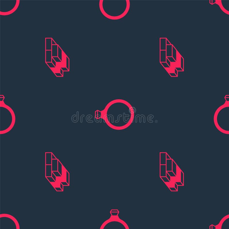 Set Stacks Paper Money Cash and Gold Ring on Seamless Pattern. Vector ...