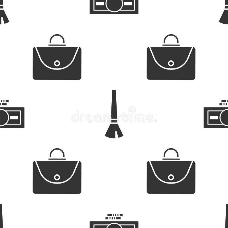 Set Stacks Paper Money Cash, Paint Brush and Briefcase on Seamless ...