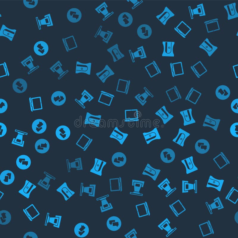 Set Stage Stand, Pencil Sharpener, Laptop and Speech Bubble Chat on ...