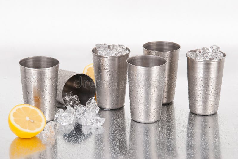Set of Stainless Steel Cups Stock Image - Image of object, cups: 61806523