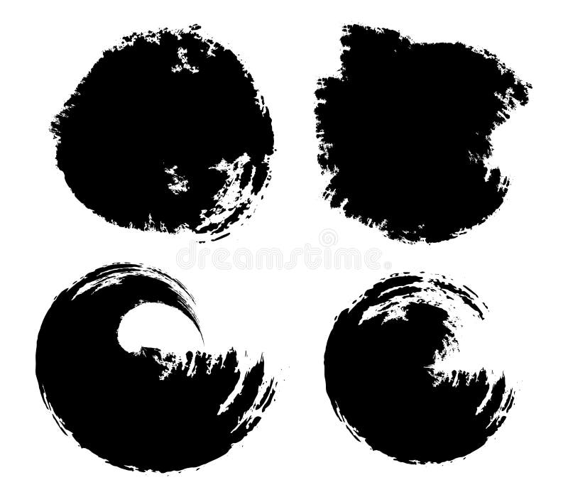A Set of Stains Vector Scribble Round Circle Icons Frame Brush Stroke ...