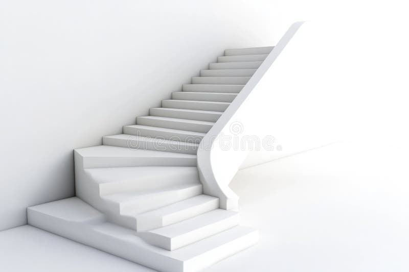 A Set of Stairs in a Bright and Clean White Room Stock Photo - Image of ...
