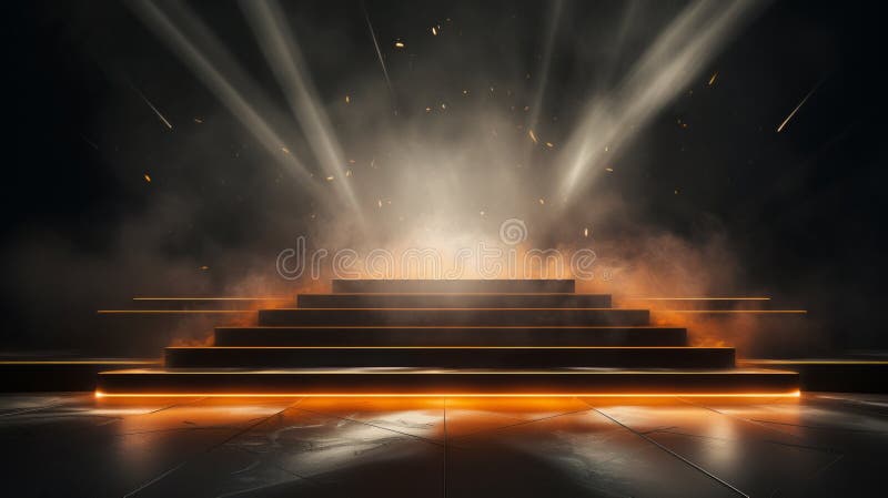 A Set of Stairs with Bright Lights Coming Stock Image - Image of ...