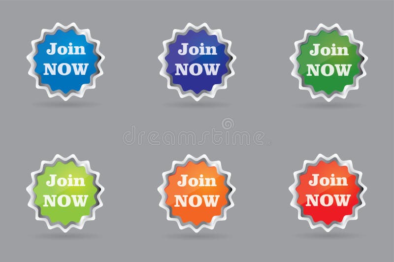 Set of Stamps Bearing the Inscription Join Now Stock Illustration ...