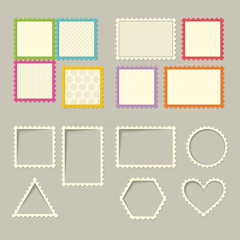 Set of stamps and frames stock vector. Illustration of frames - 44420417