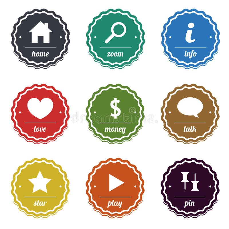 Set of Stamps and Labels for Design Stock Illustration - Illustration ...