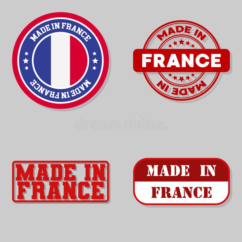 Set of Stamps Made in France Stock Vector - Illustration of authentic ...