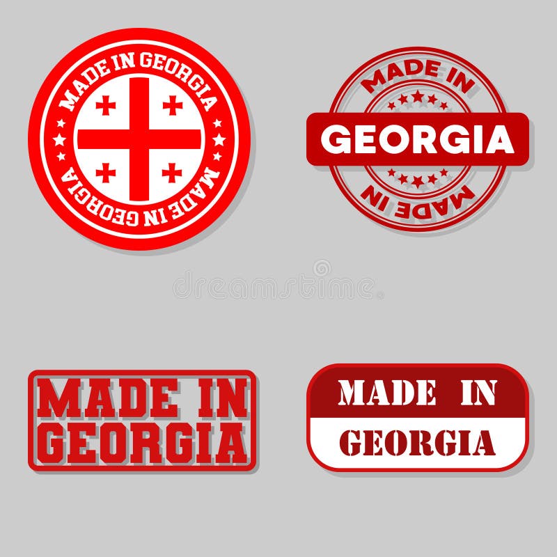 Set of Stamps Made in Georgia Stock Vector - Illustration of symbol ...