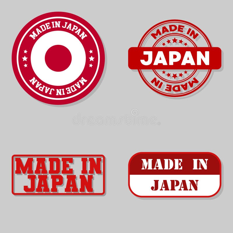 Set of Stamps Made in Japan Stock Vector - Illustration of commercial ...
