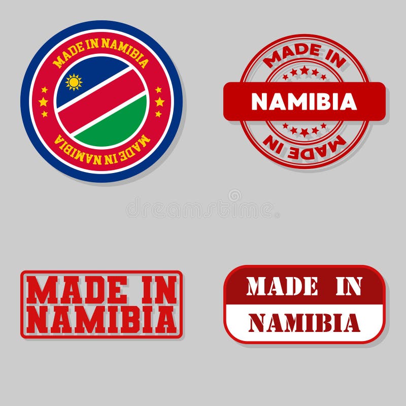 Set of Stamps Made in Namibia Stock Illustration - Illustration of ...
