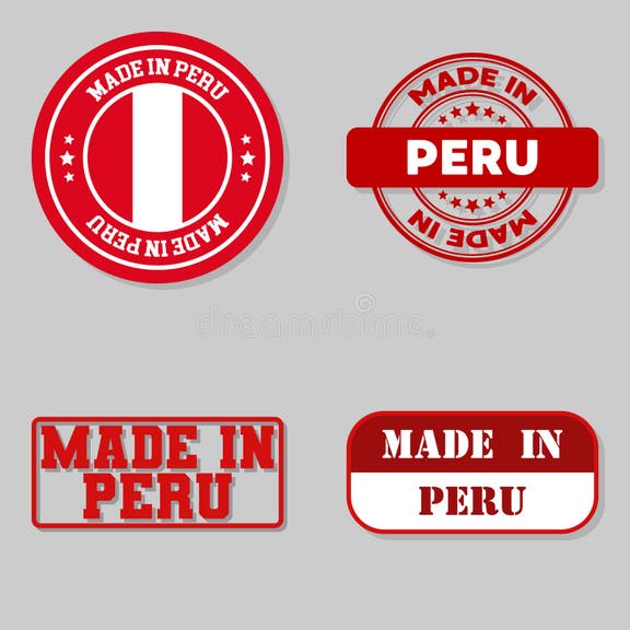 Set of stamps made in Peru stock vector. Illustration of emblem - 340547637