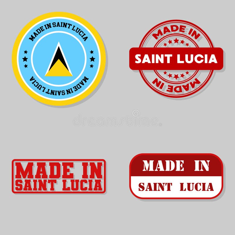 Set of Stamps Made in Saint Lucia Stock Vector - Illustration of ...