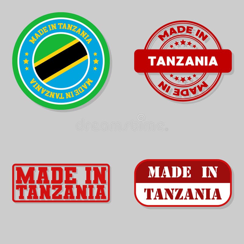 Set of Stamps Made in Tanzania Stock Vector - Illustration of ...
