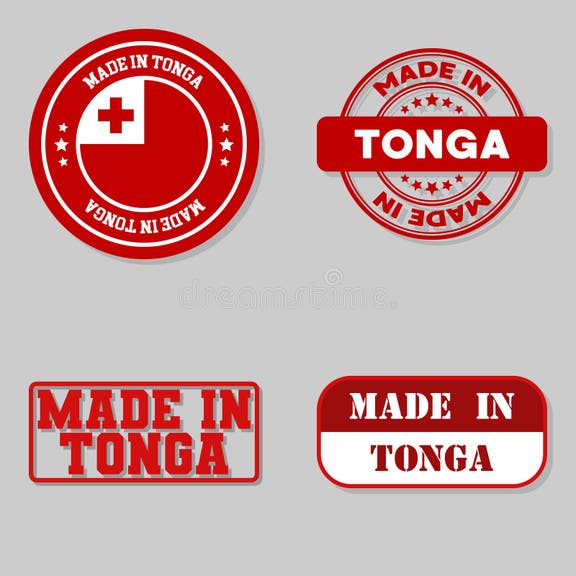 Set of Stamps Made in Tonga Stock Vector - Illustration of warranty ...