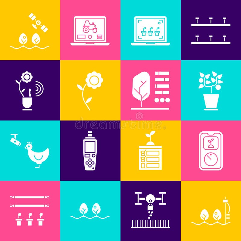 Set Standalone Sensor and Plant, Smart Farming Technology, Plant Pot ...