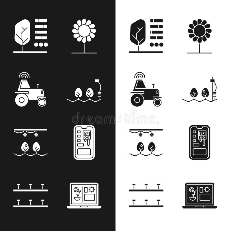 Set Standalone Sensor and Plant, Wireless Tractor Smart Farm, Plant ...