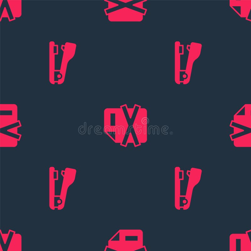 Set Stapler and Delete File Document on Seamless Pattern. Vector Stock Vector - Illustration of ...