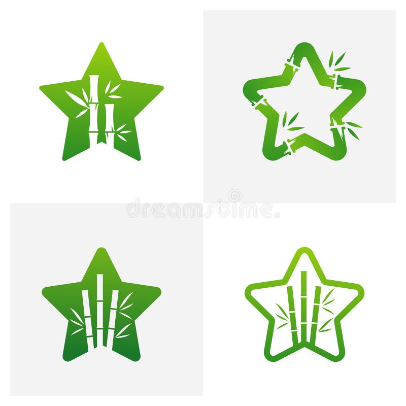 Set of Star Bamboo Logo Vector Template, Creative Bamboo Logo Design ...