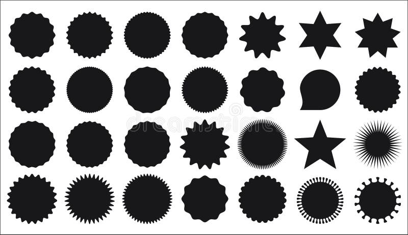 Collection Star Burst Stickers Price Tag Icon Stock Vector ...