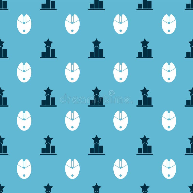 Set Star and Computer Mouse Gaming on Seamless Pattern. Vector Stock ...