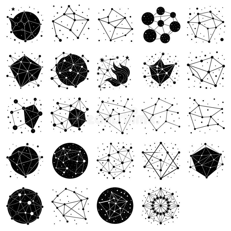 A Set of Star Constellations. Vector Illustration. Stock Vector ...