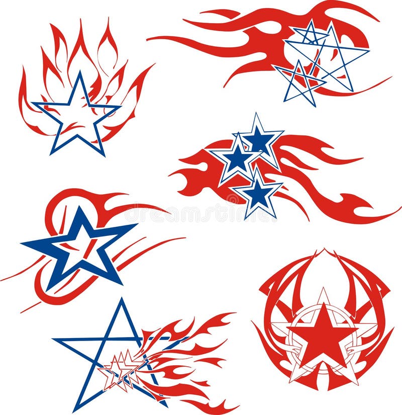 Set of star flames stock vector. Illustration of united - 28144853