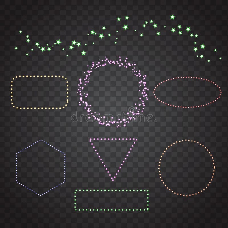 Set Star Flames on Transparent Background. Special Effects Stock Vector ...