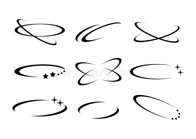Set of Star Orbits. Vector Abstract Orbits Stock Illustration ...