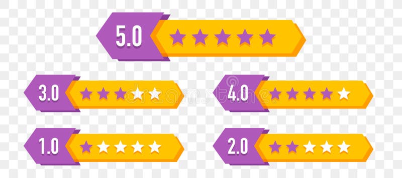 Set of Star Rating Badge in a Flat Design. Satisfaction Feedback Rating ...
