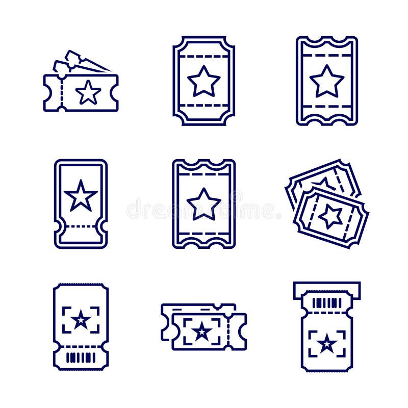 Set of Star Ticket Icon Design Logo Vector Template, Icon Symbol ...