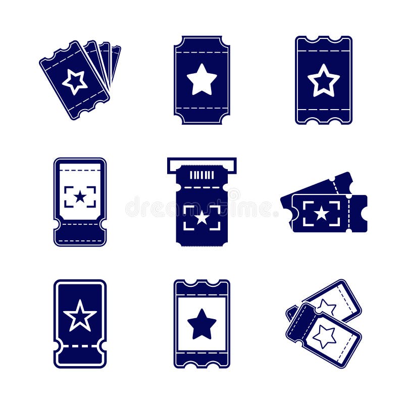 Set of Star Ticket Icon Design Logo Vector Template, Icon Symbol ...