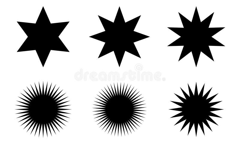 Set of Star Vector Shapes. stock vector. Illustration of hipster ...