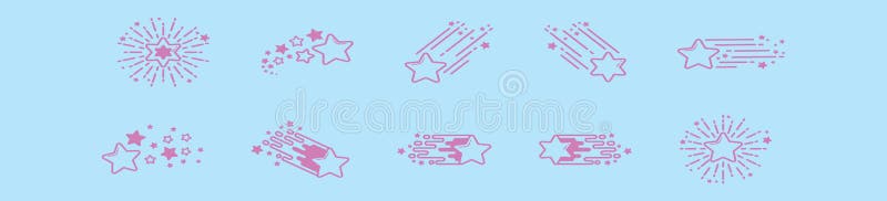 Set of Stardust Cartoon Icon Design Template with Various Models ...