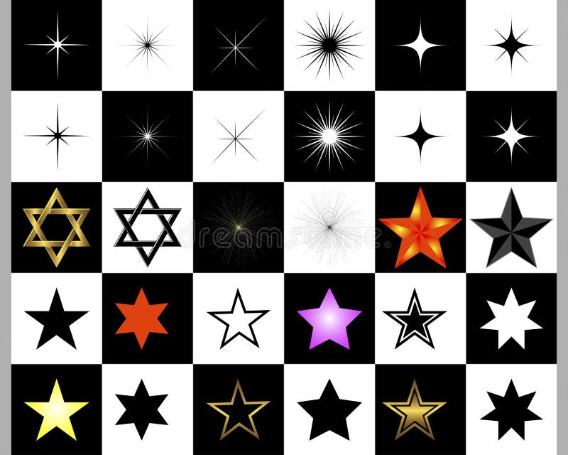 Set of stars. stock vector. Illustration of light, design - 24684971