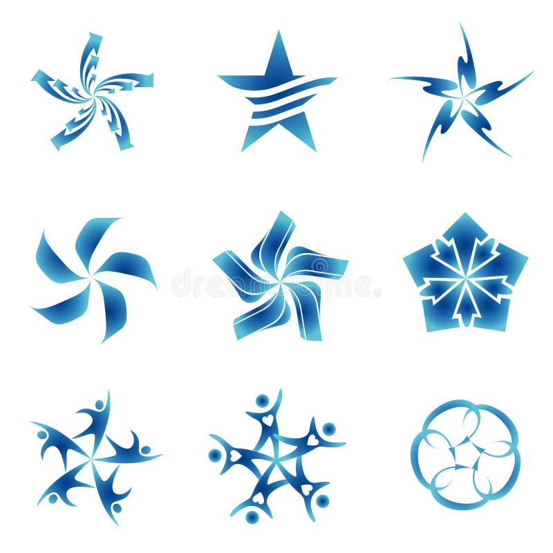 Five-pointed Stars. Vector Logo Template Set. Stock Vector ...