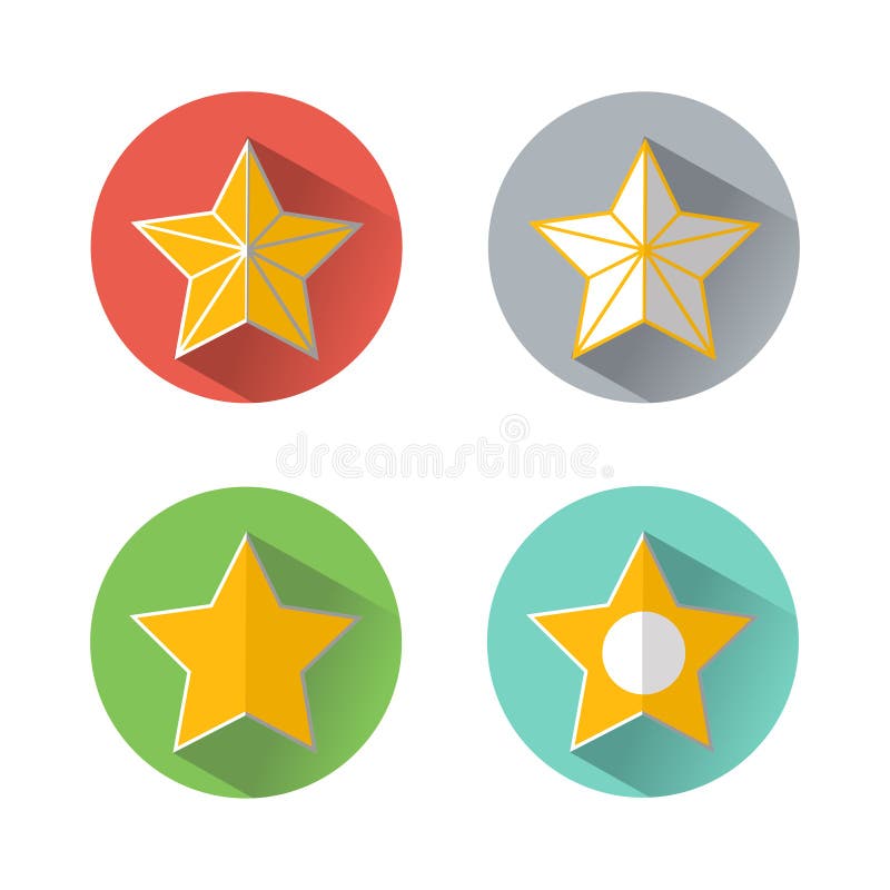 Set of Stars Icons in Flat Style Stock Vector - Illustration of line ...