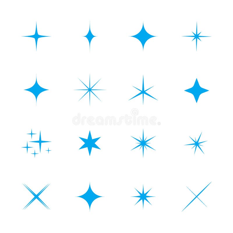 Set of Stars, Sparkle, Glint, Gleam, Etc. Stock Vector - Illustration ...