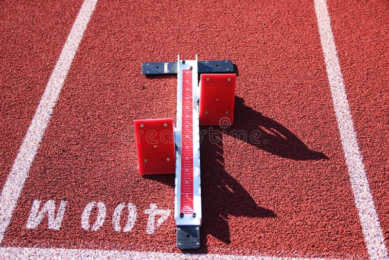 Set of Starting Blocks at the 400 Meter Start Stock Photo - Image of ...