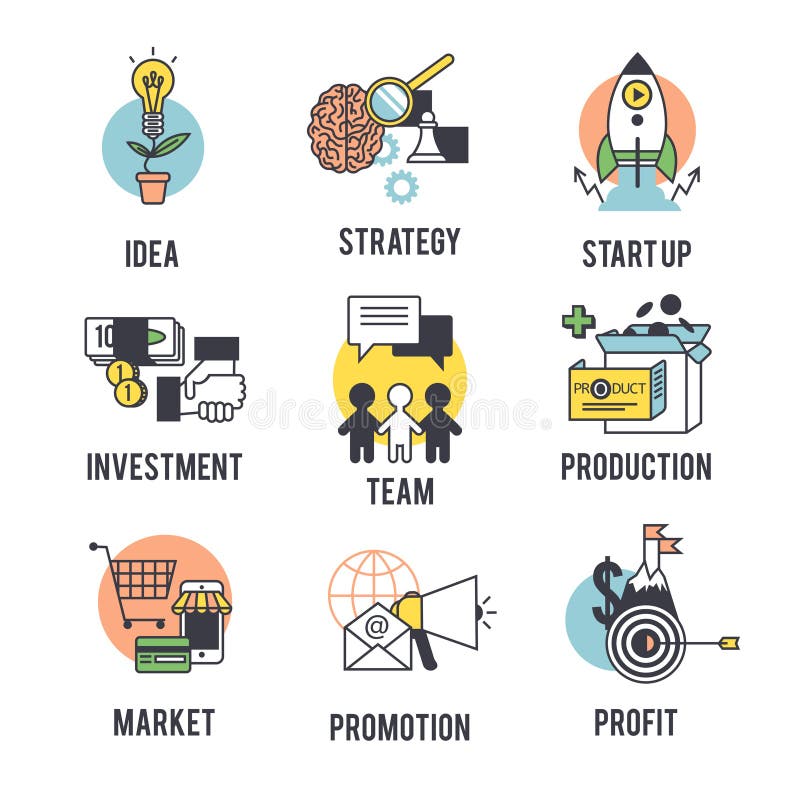 Set the startup logo stock vector. Illustration of symbols - 54410023