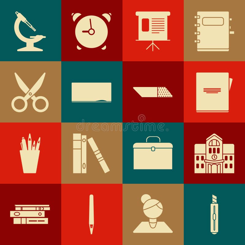 Set Stationery Knife, Notebook, Presentation Financial Board with Graph ...