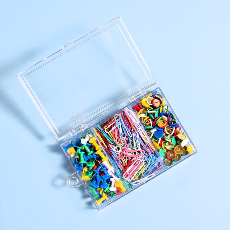A Set of Stationery Made of Multi-colored Buttons and Paper Clips in a ...