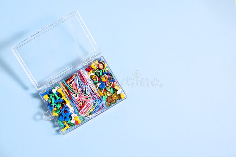 A Set of Stationery Made of Multi-colored Buttons and Paper Clips in a ...