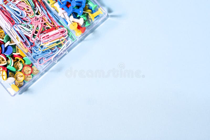 A Set of Stationery Made of Multi-colored Buttons and Paper Clips in a ...
